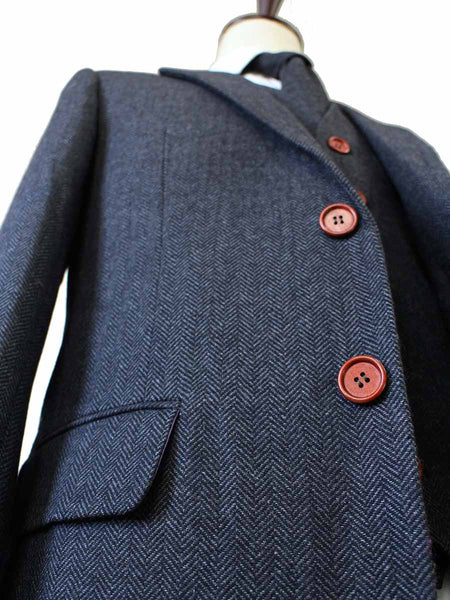 CHARCOAL HERRINGBONE TWEED 3 PIECE SUIT 丨BDtailormade