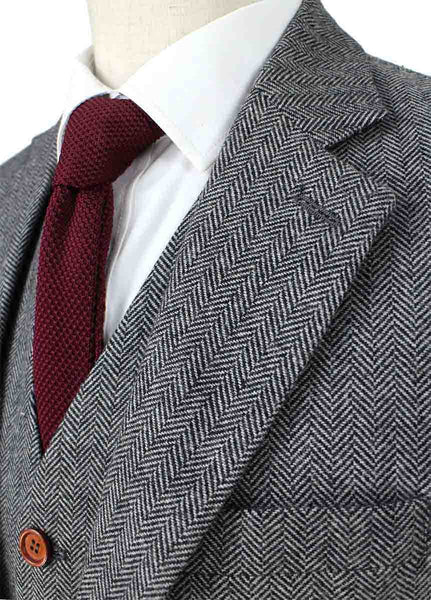 CLASSIC GREY HERRINGBONE TWEED 3 PIECE SUIT 丨BDtailormade